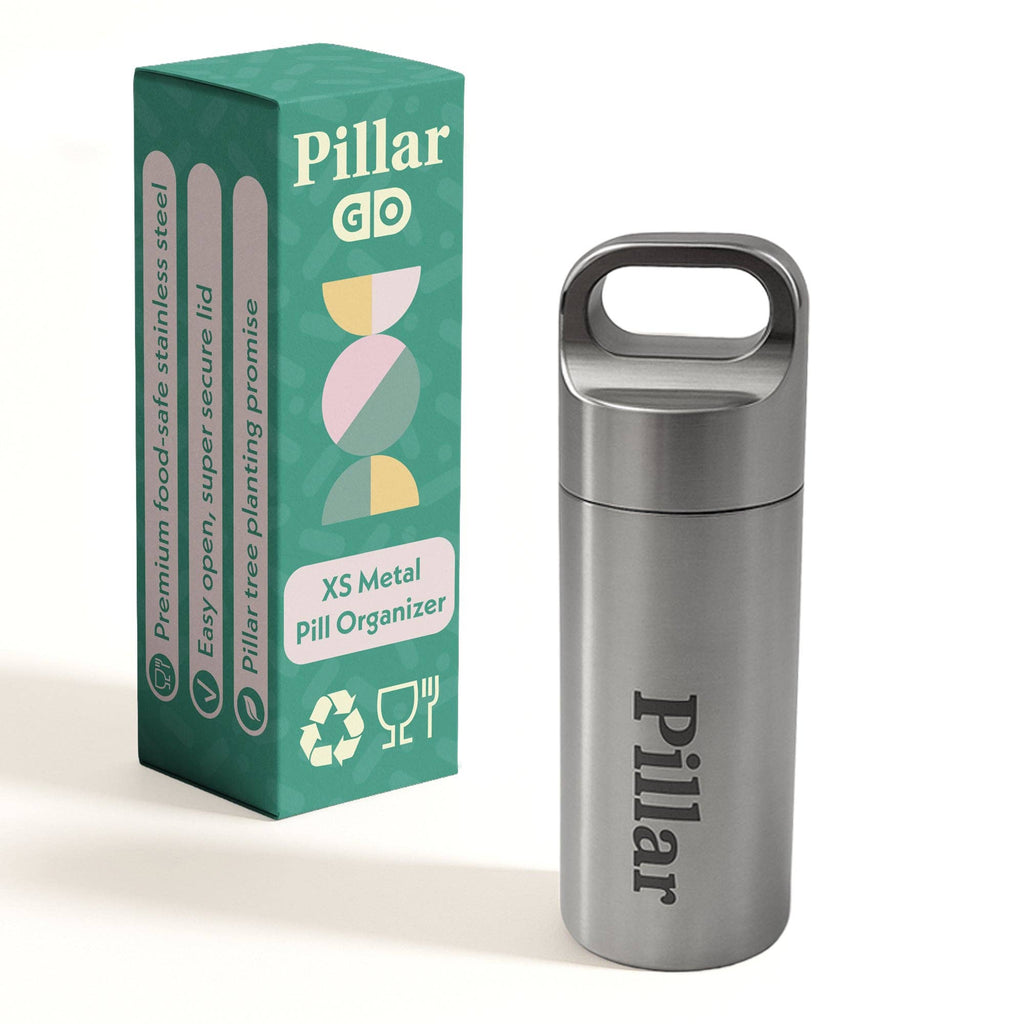 Pocket Pill Organiser Gift | Pillar Go Stainless Steel | Pangolins